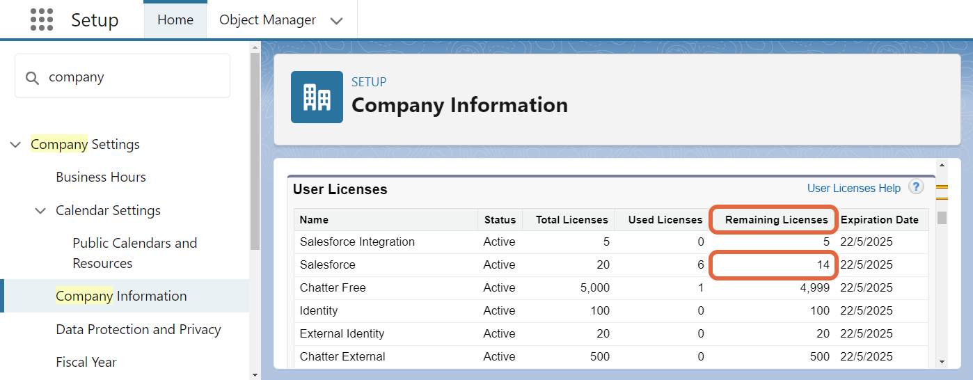 Licences: Check available Salesforce licences – Lumary