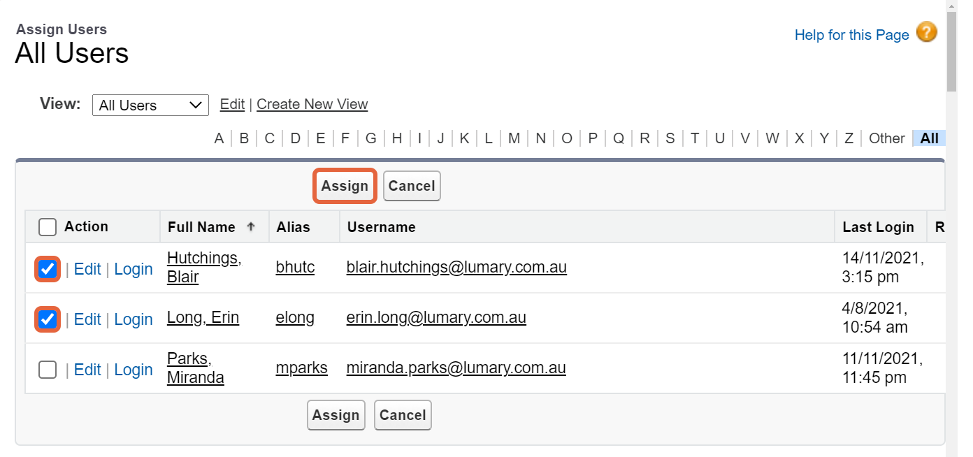 Assign a permission set to multiple users – Lumary Assign a permission set to multiple users – Lumary